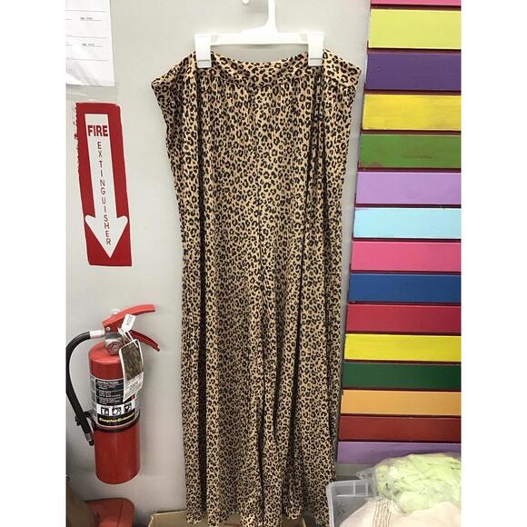 Pants & Jumpsuits | Womens Bold Elements Xxl Pleated Cheetah Wide Pants ...